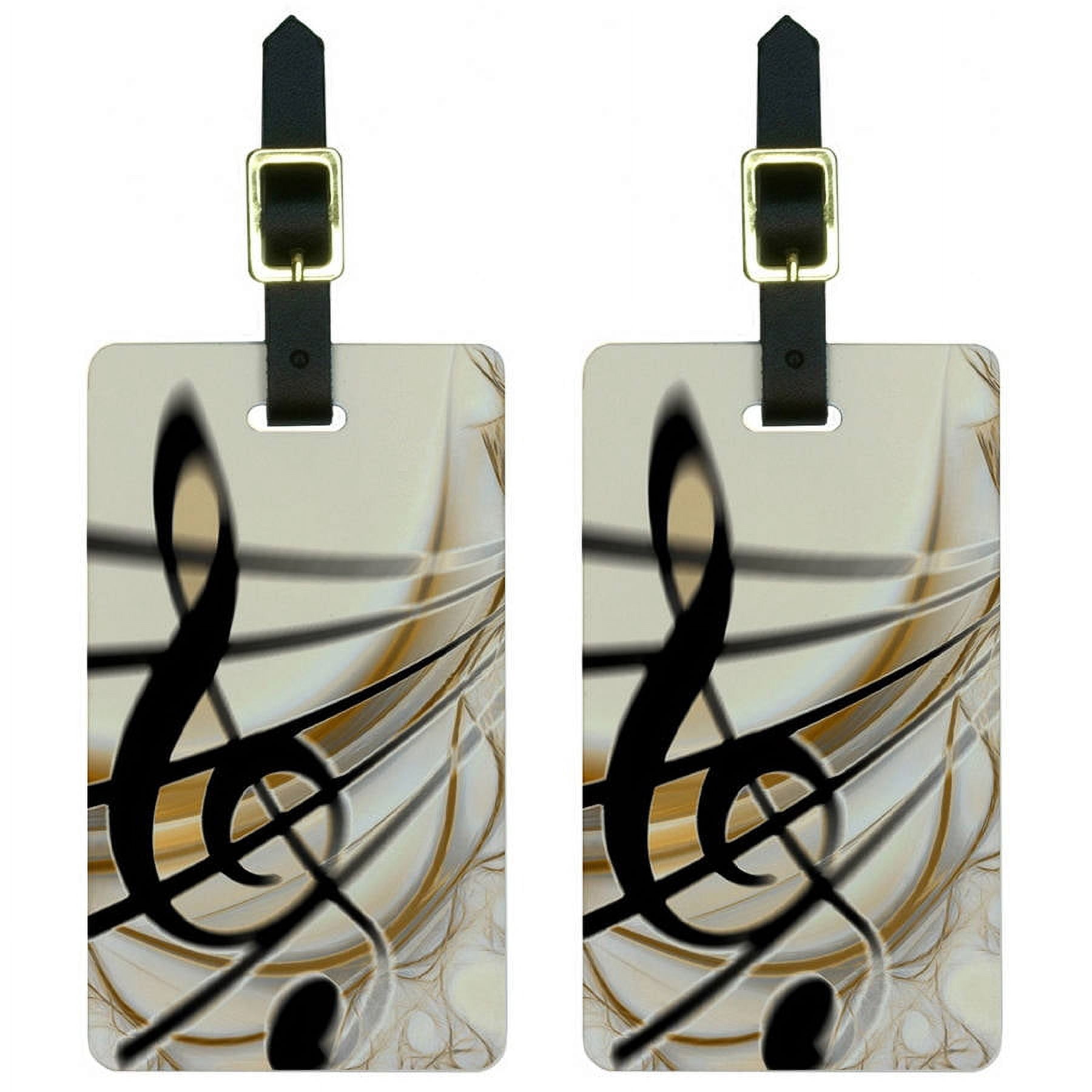 Sound Light Music Note Design Luggage Tags Suitcase Carry-On ID, Set of ...