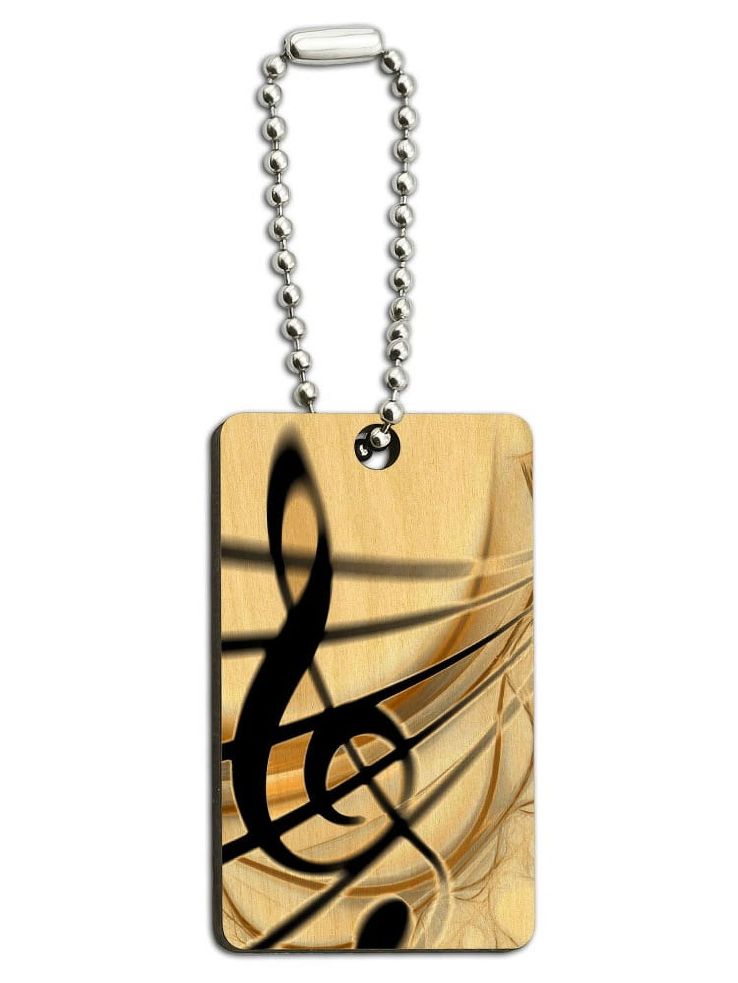 Sound Light Music Note Design Wood Rectangle Key Chain - Walmart.com