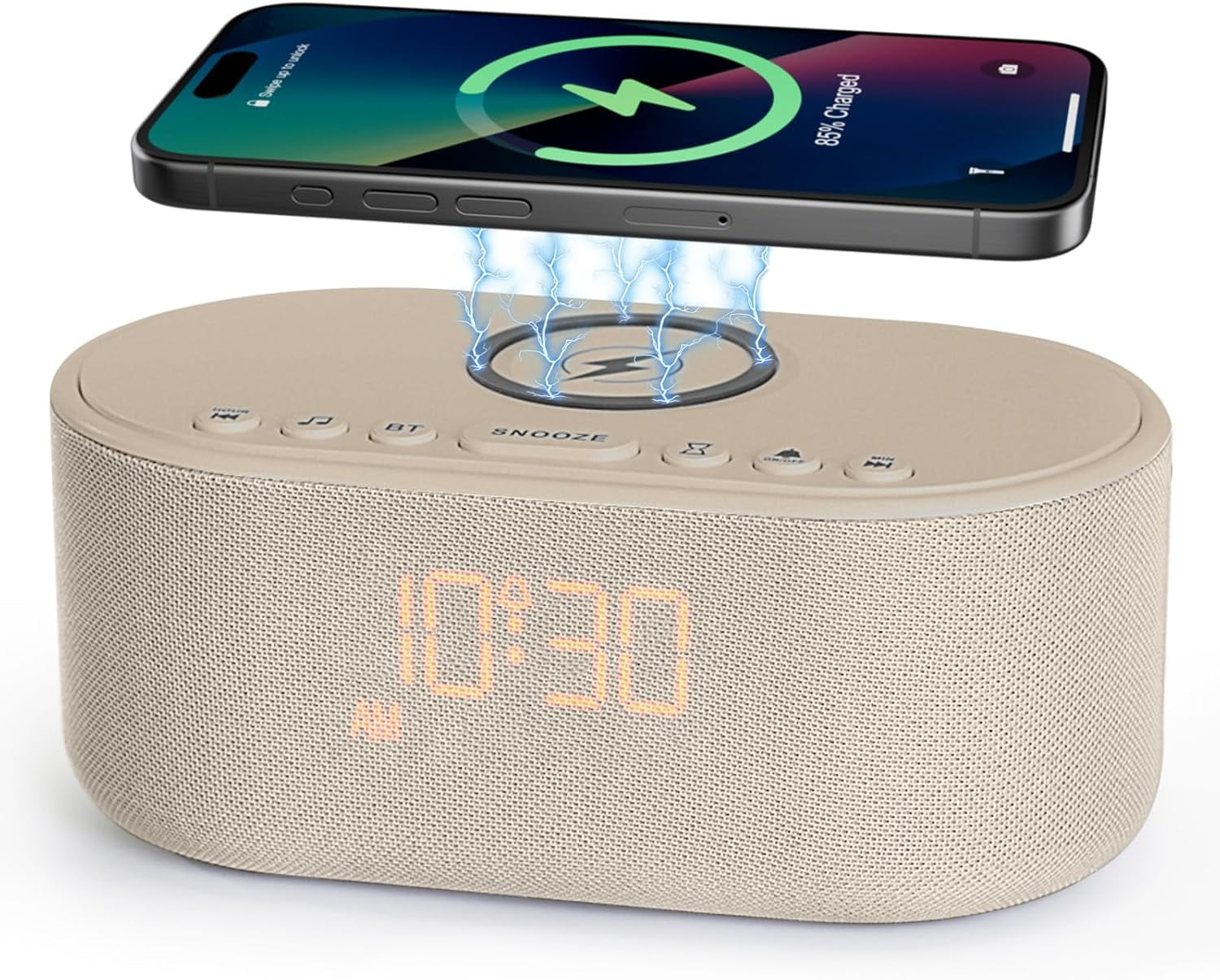 Sound Machine Alarm Clock for Bedrooms: Bluetooth 10W Stereo Sound ...