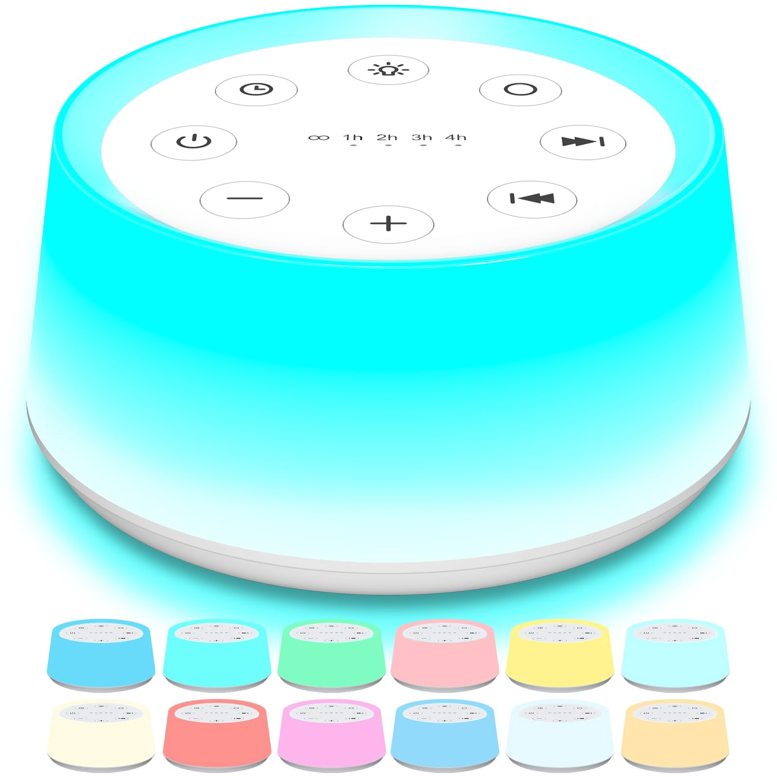 Sound Machine T-White 30 Sounds 12 Color Night Light with Memory ...