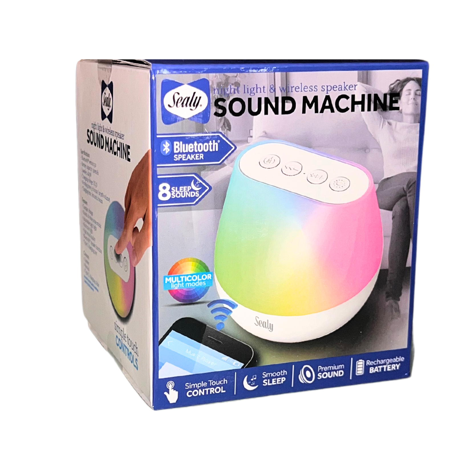 Sound Machine With Bluetooth Speaker Playback Ambient Lighting 8 Sleep ...