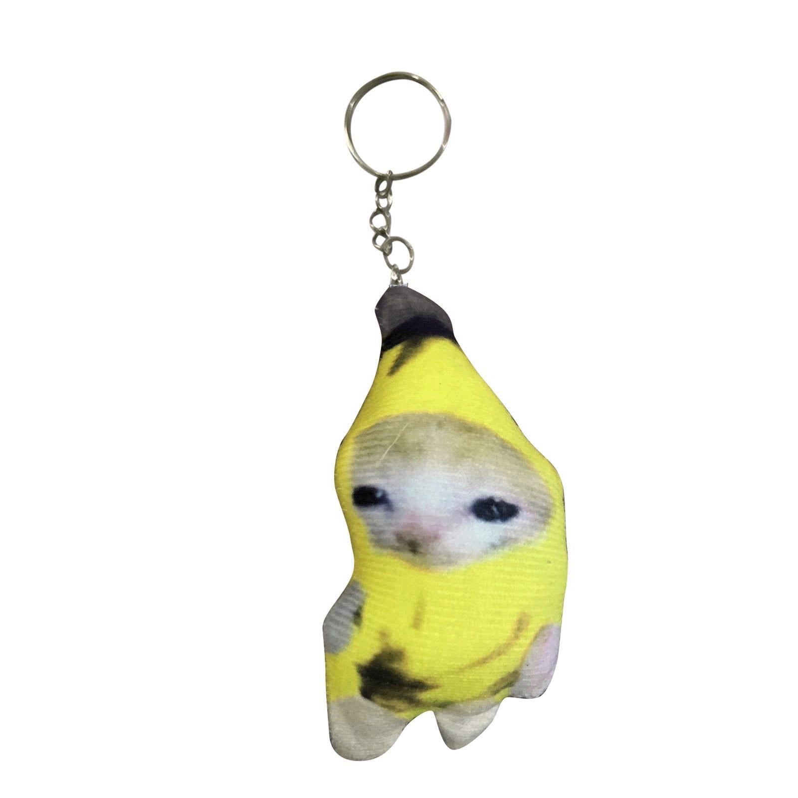 Sound Making Banana Cat Crying Cat Keychain Banana Meow Doll Keychain ...