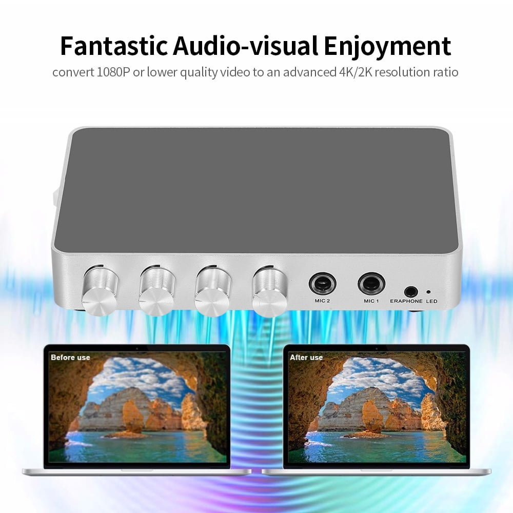 Sound Mixer,4k/2k Amplifier With Sound Portable Stereo With Dual Stereo ...