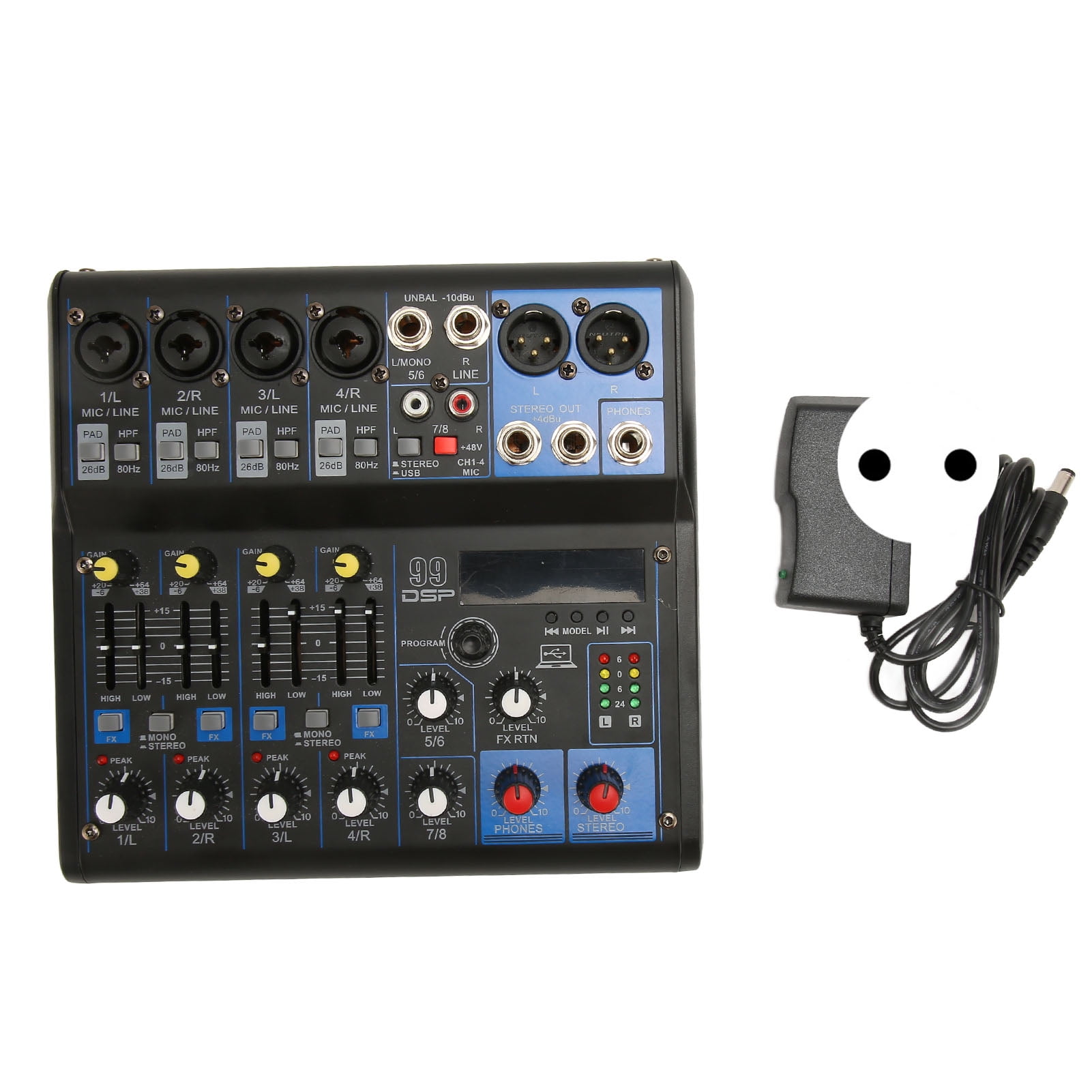 Sound Mixer 8 Channel Sound Mixer Board 99 DSP Effects Bluetooth MP3 ...