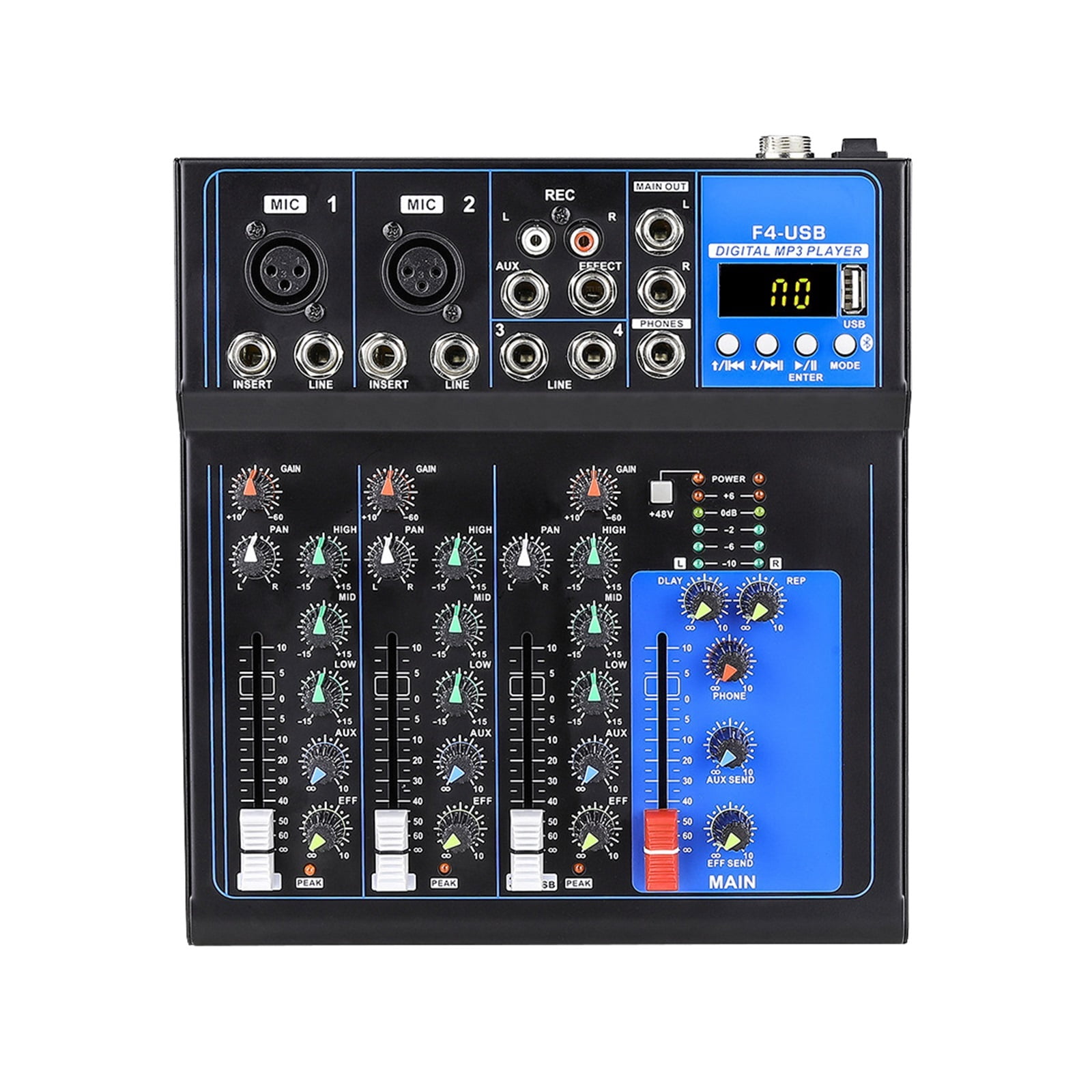 Sound Mixer Professional 7 Channel Mixer USB Reverb F7 Home KTV Sta Performance Live Network ...