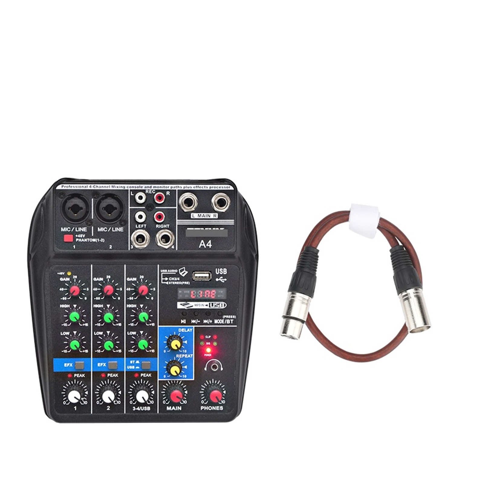 Sound Mixing Console Bluetooth USB Record Computer Playback Phantom ...