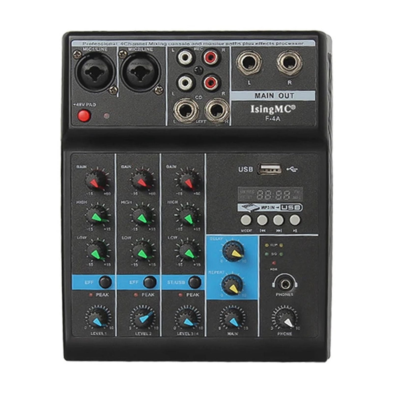 Sound Mixing Console USB Interface USB Aud-io Mixer Input F-4A Wireless ...