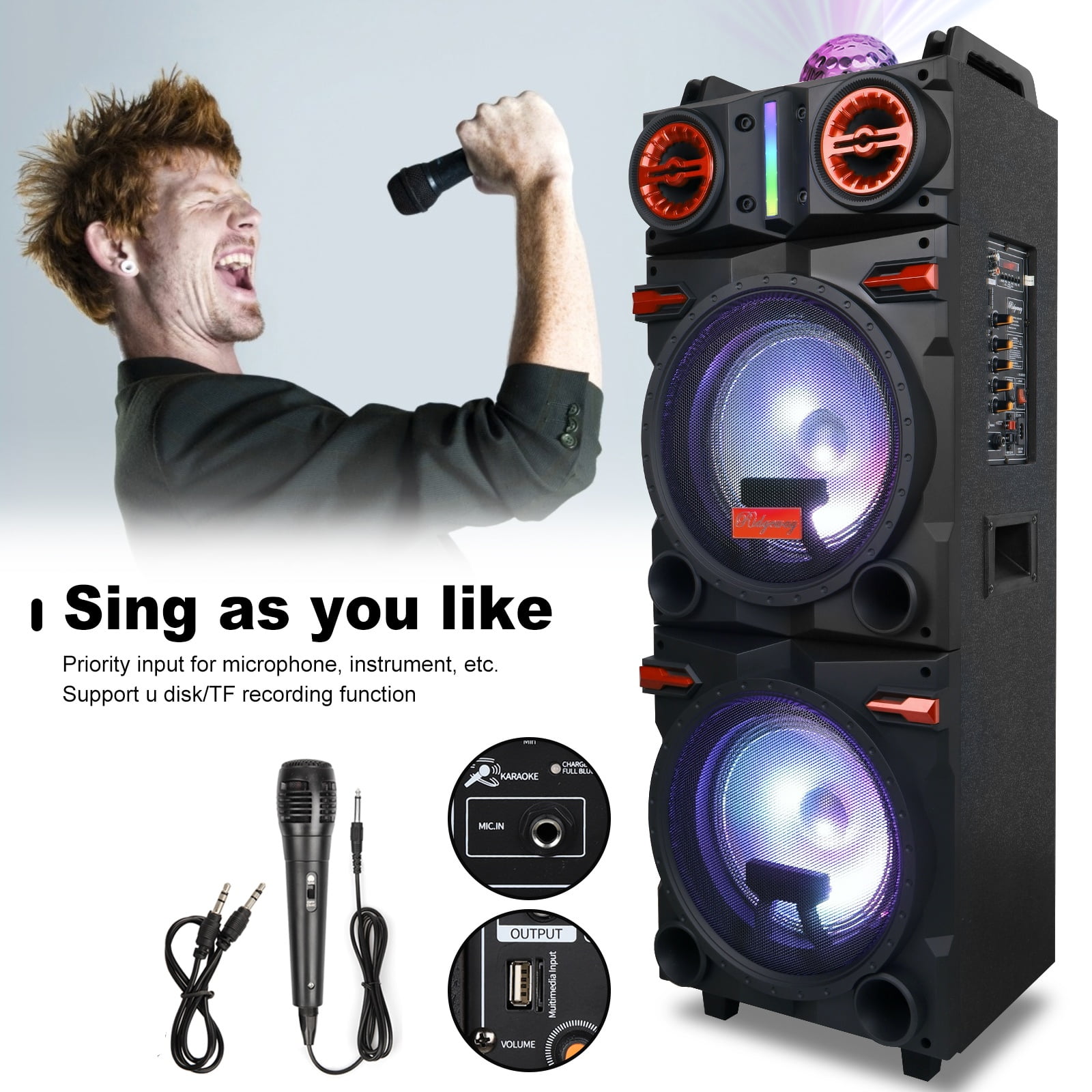 Sound Portable Party Bluetooth Speakers Loud Sound Powerful, DJ Sound ...
