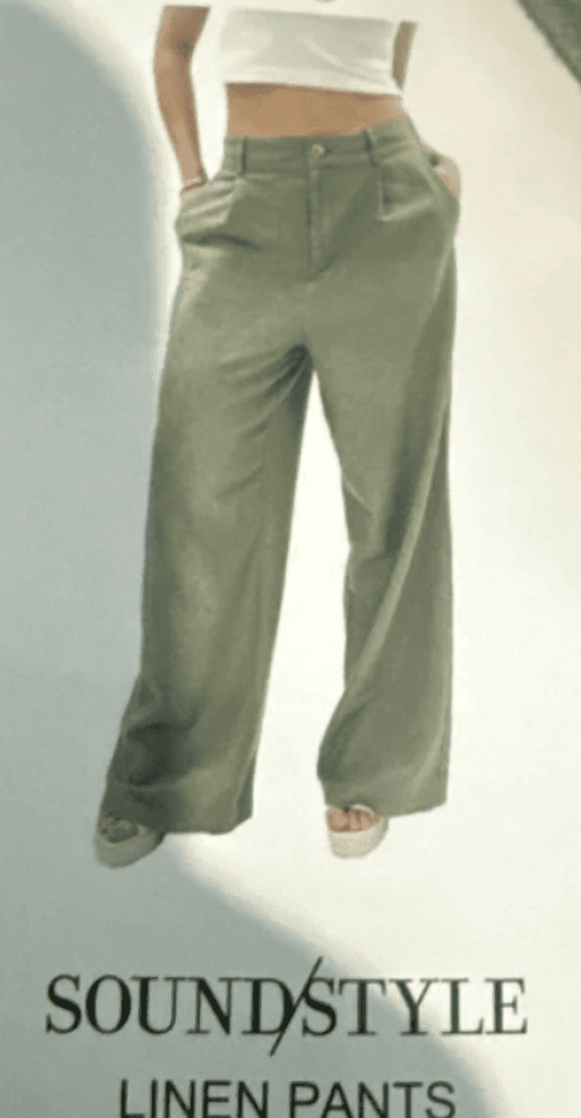 Sound Style Ladies Linen Pant, Wide Leg, Size Small - Walmart.com