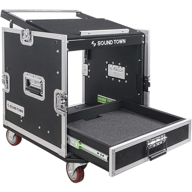 Sound Town 10U PA DJ Pro Audio Rack/Road ATA Case with 2U Drawer, 11U ...