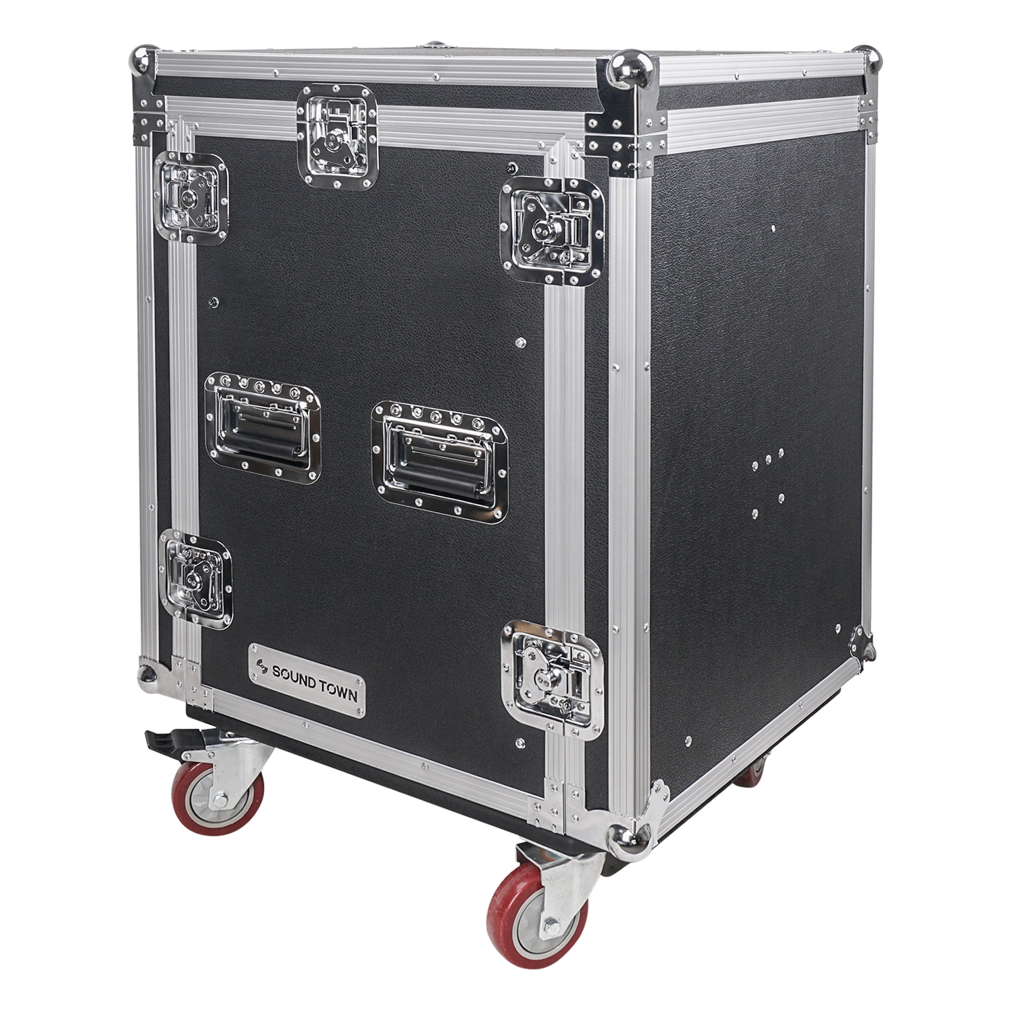 Sound Town 14U PA DJ Pro Audio Rack/Road ATA Case with 11U Slant Mixer ...
