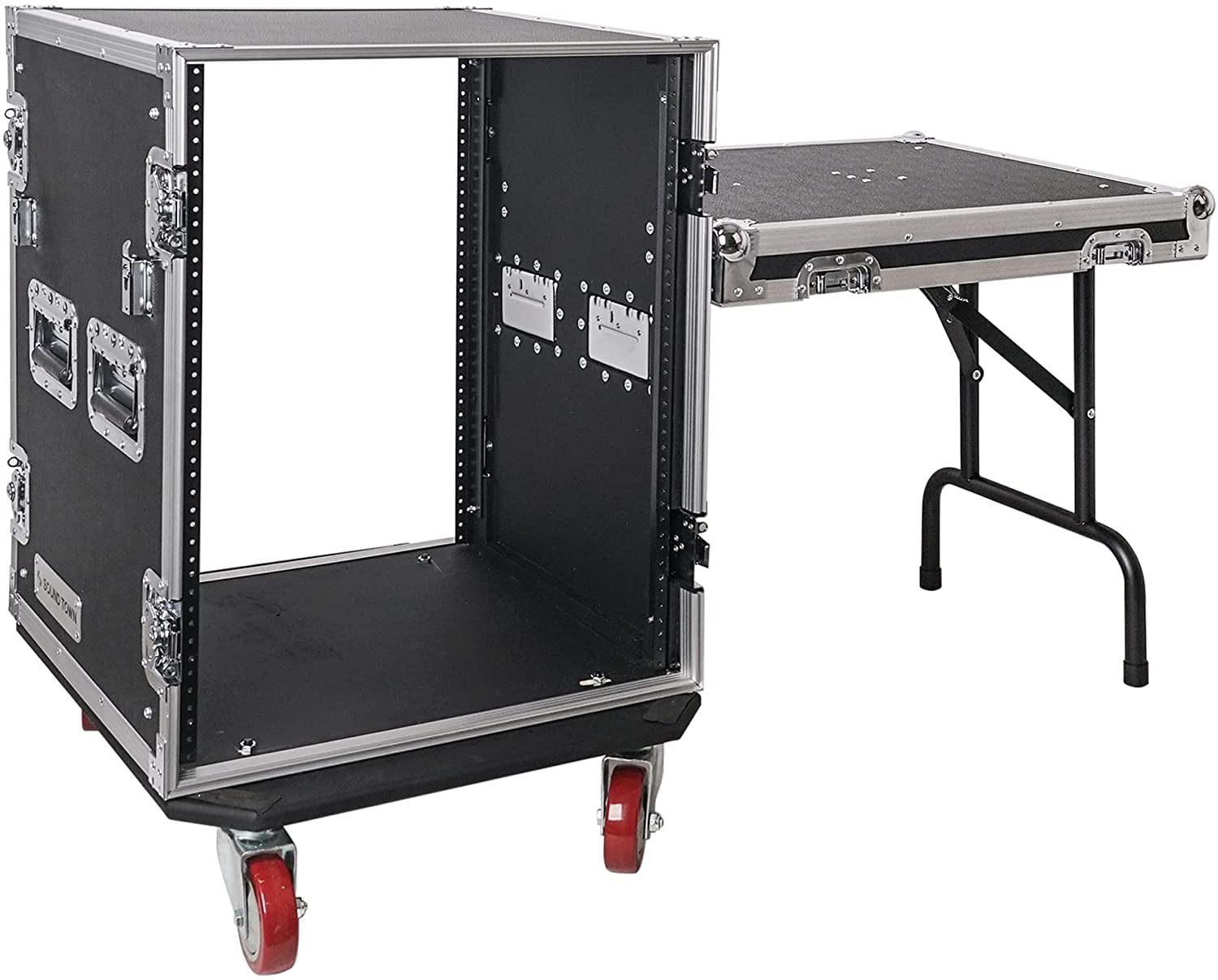 Sound Town 14U PA/DJ Rack/Road Case, 14-Space, with 21" Rackable Depth ...