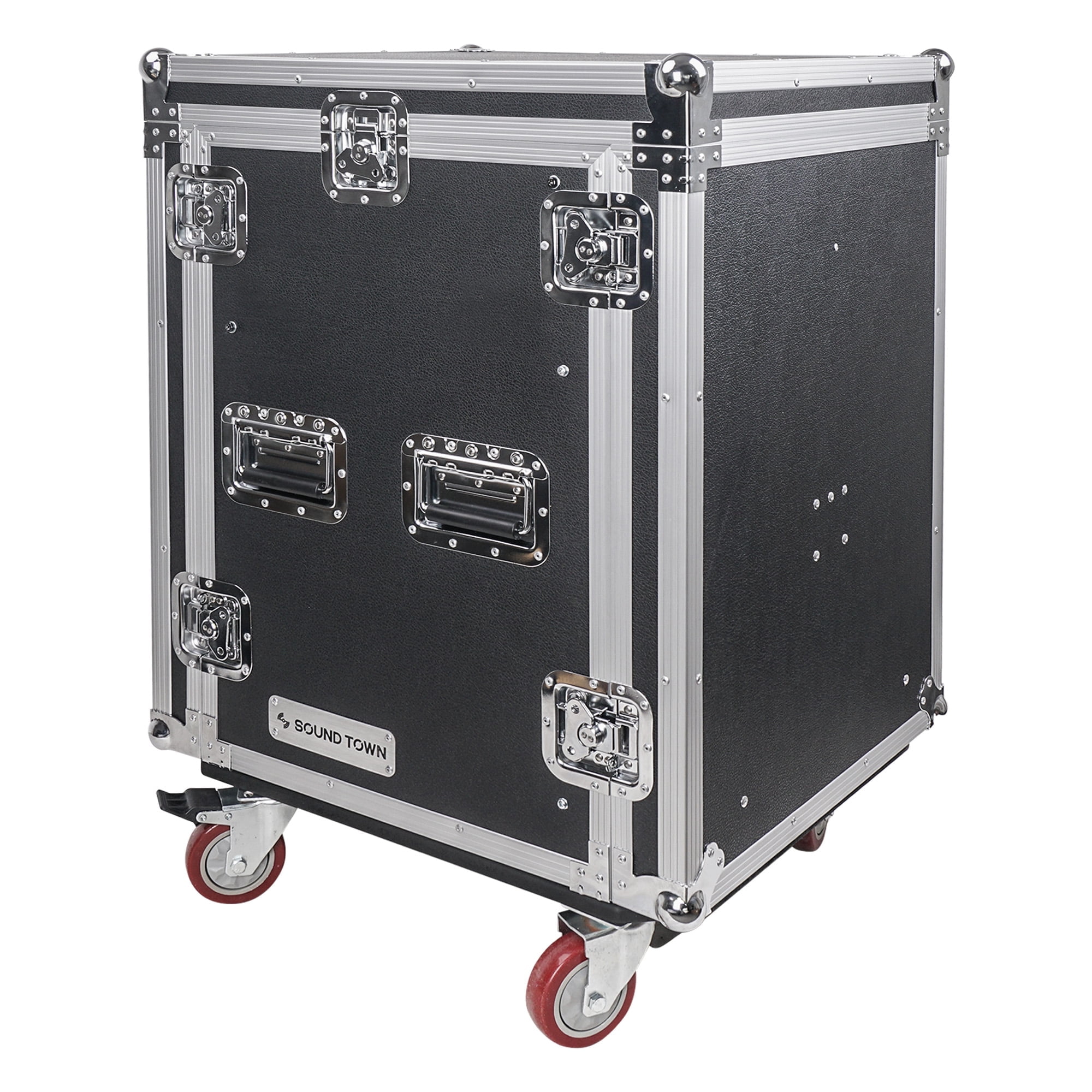 Sound Town 14U PA DJ Rack/Road Case with 11U Slant Mixer Top, 20 ...