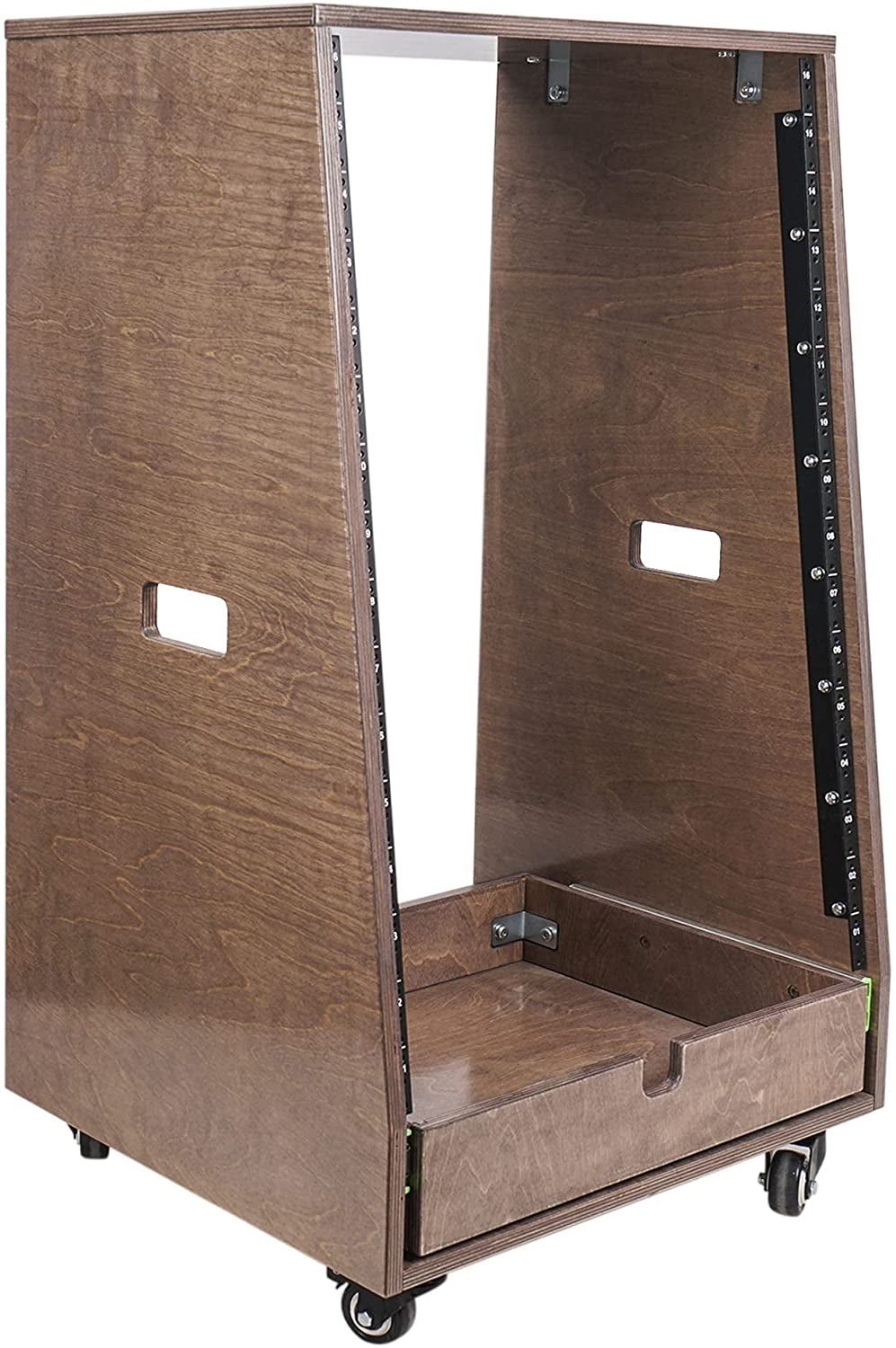 Sound Town 16U DIY Slanted Studio Rack with 16U Rack Space, Extra 2U ...