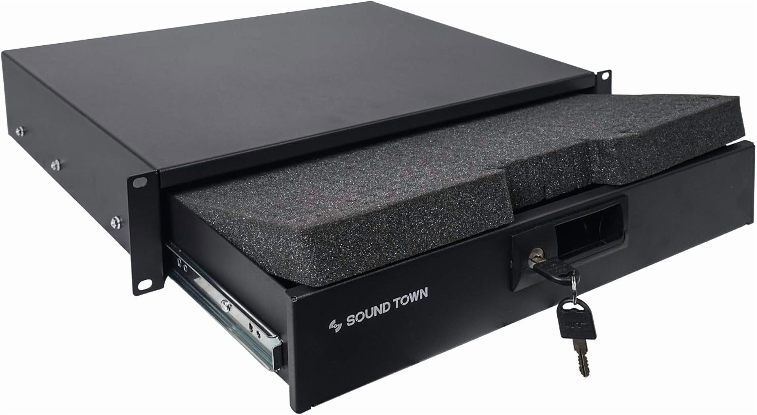 Sound Town 19-inch 2U Locking Rack Drawer, with Protection Foam (STRD ...