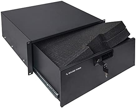 Sound Town 19-inch 4U Locking Rack Drawer, with Protection Foam (STRD ...