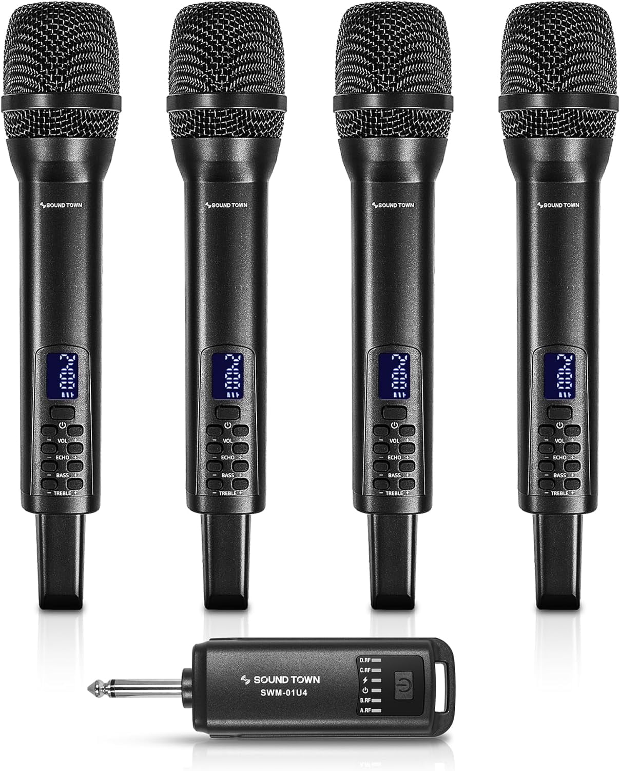 Sound Town 2.4G Hz Rechargeable Wireless Microphone System with 4 x ...