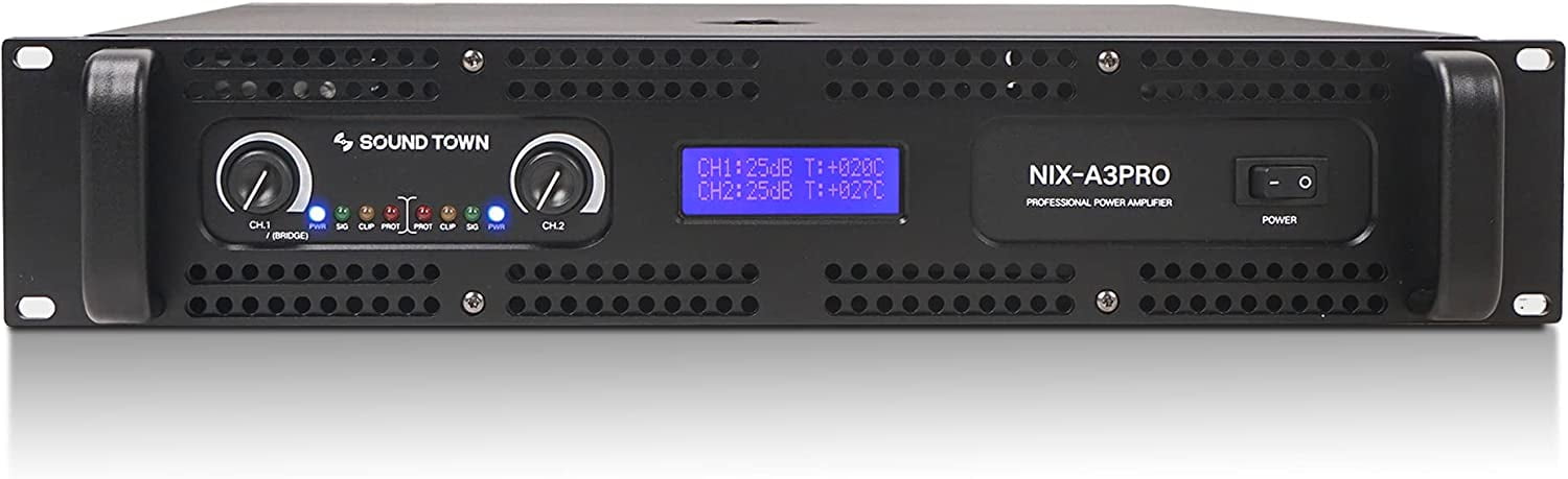 Sound Town 2-Channel 1100W Rack Mountable Professional Power Amplifier ...