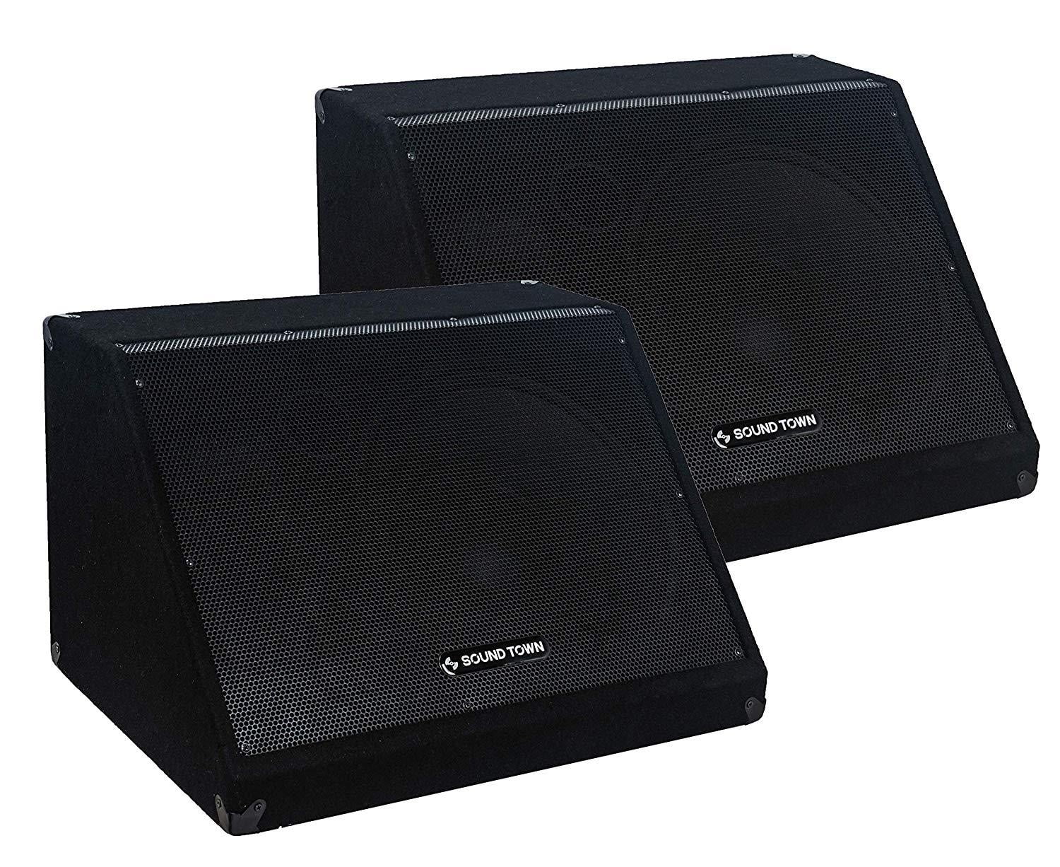 Sound Town 2-Pack 15" 1200W Passive DJ PA Stage Floor Monitor Pro Audio ...