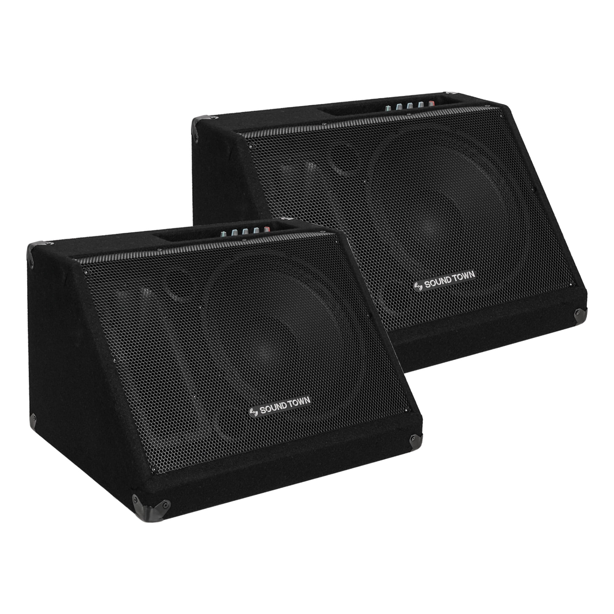 Sound Town 2-Pack Powered DJ PA Stage Monitor Speakers METIS-12MPW-PAIR ...