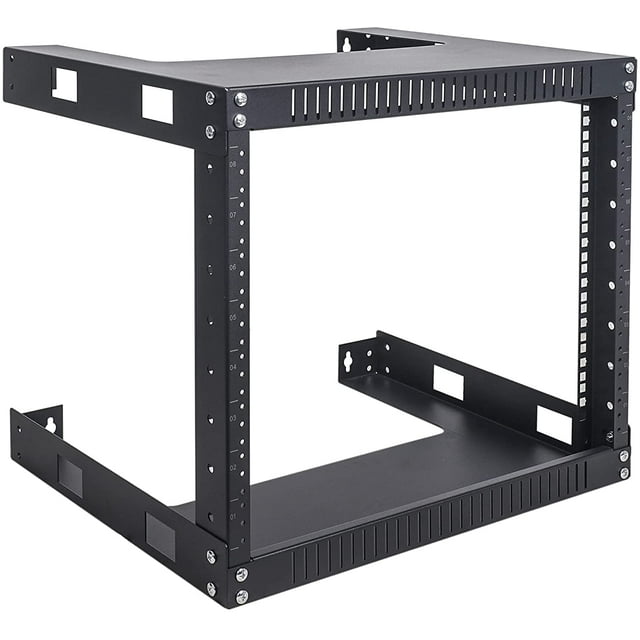 Sound Town 2-Post 8U Wall Mount Open Frame Rack, 16" Depth, for Servers ...