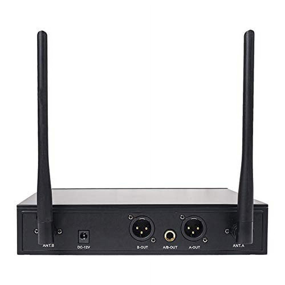 Sound Town 200-Channel Professional UHF Wireless Microphone System with 2 Handheld Microphones ...