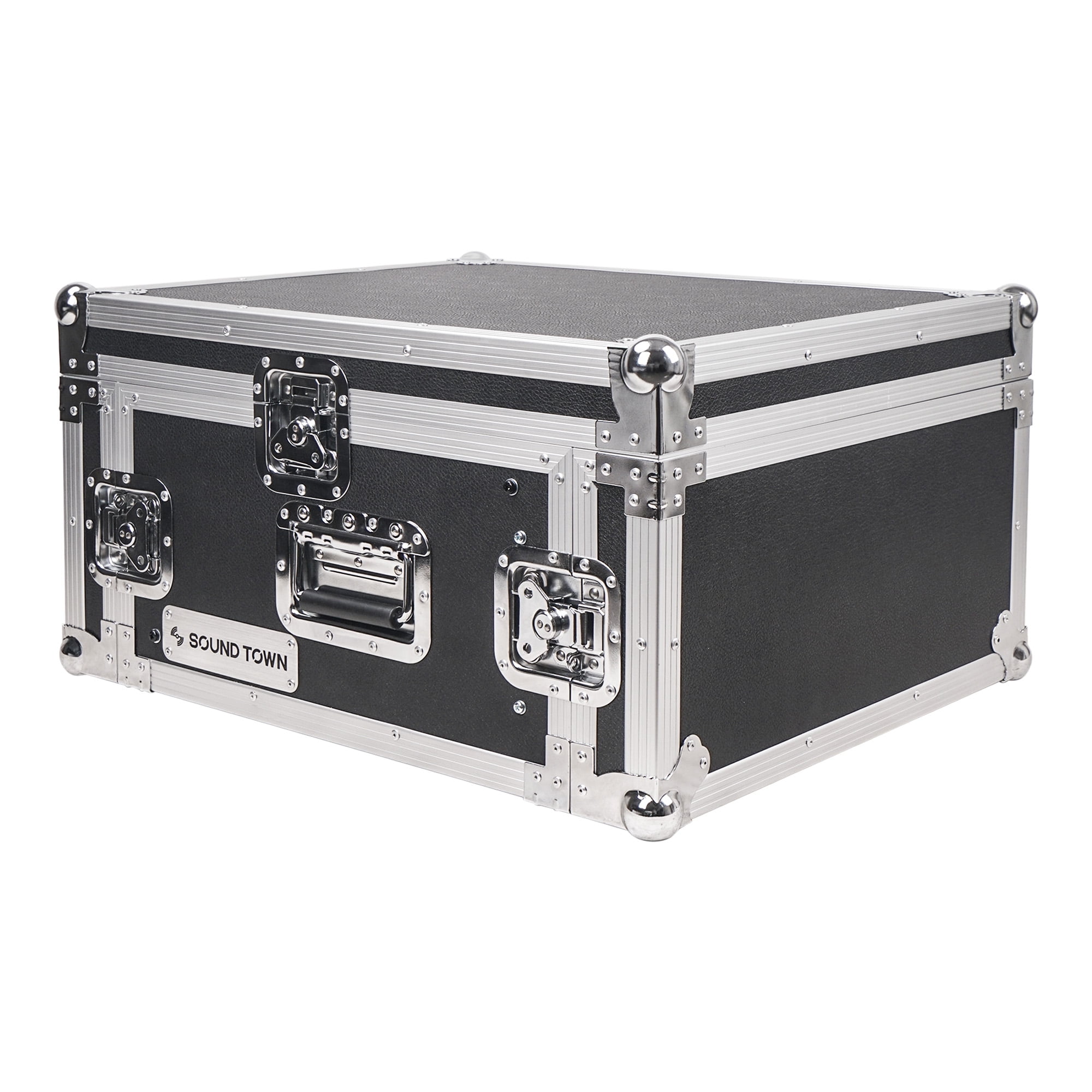 Sound Town 4U PA DJ Pro Audio Rack/Road ATA Case with 11U Slant Mixer ...