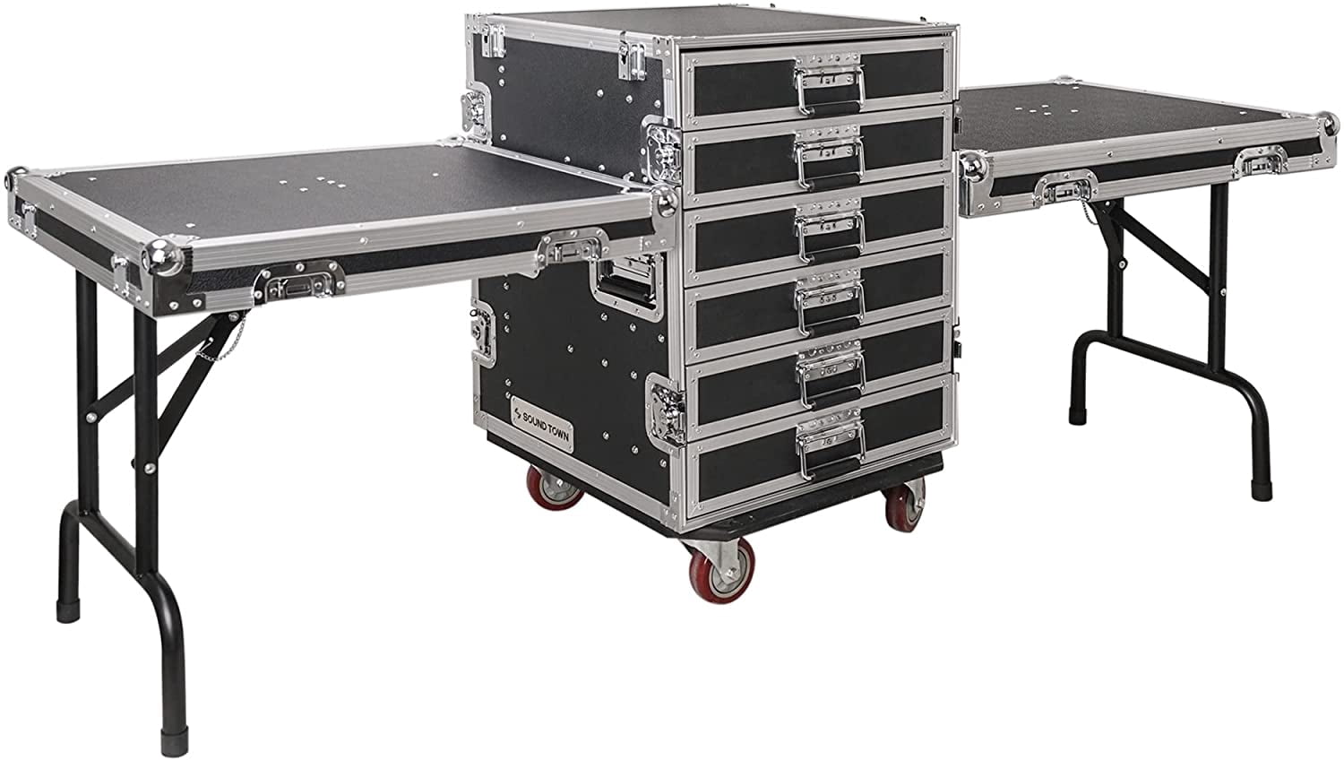 Sound Town 6-Drawer Customizable Stage and Studio Utility Equipment ...