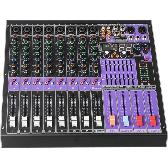Sound Town 8-Channel Professional Audio Mixer with 99 DSP, USB MP3 ...