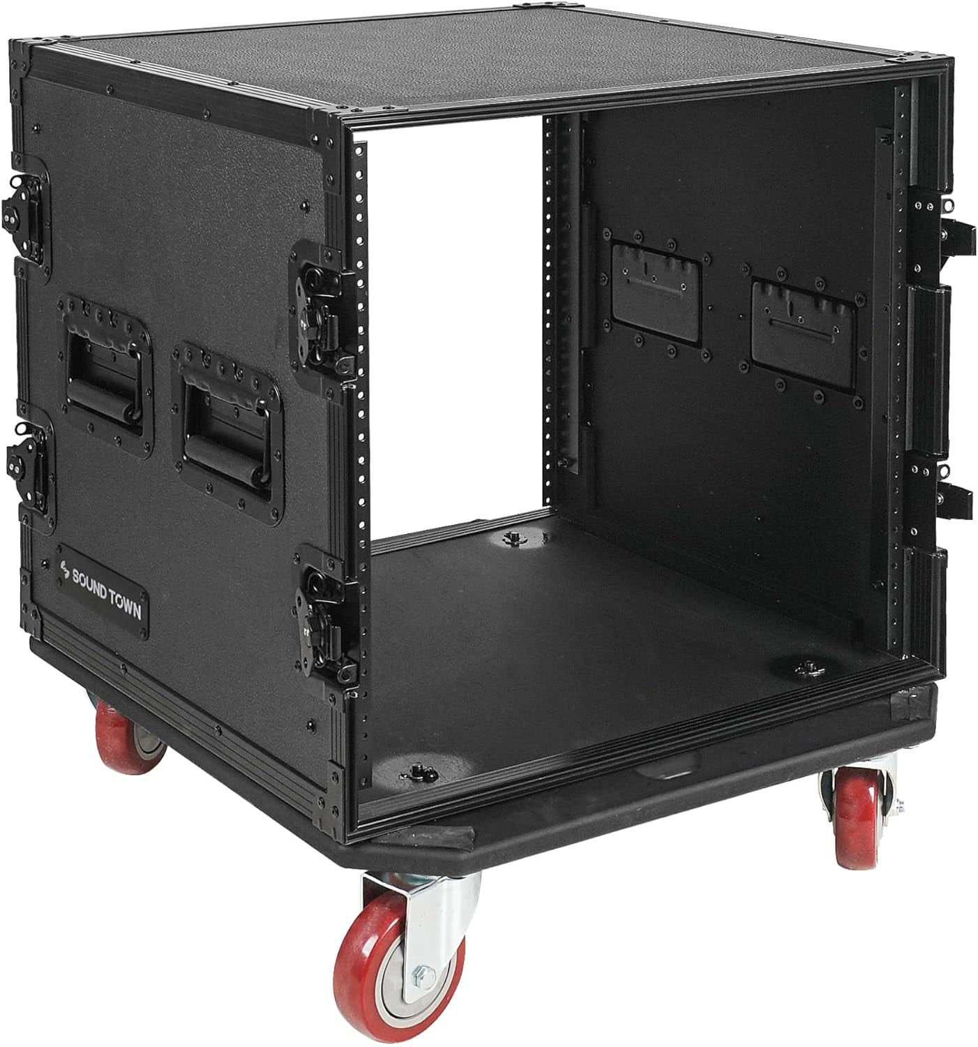 Sound Town Black Series 10U PA/DJ Rack/Road Case with 10-Space, All ...