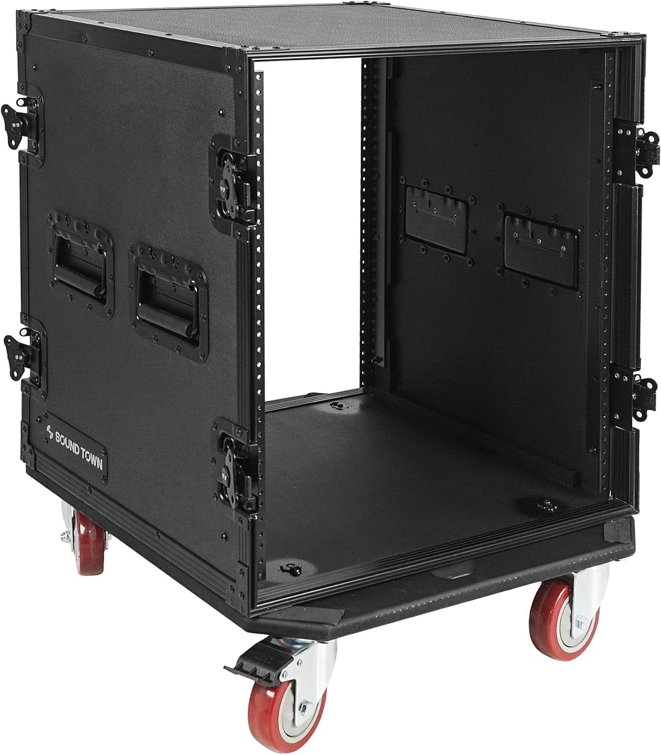 Sound Town Black Series 12U PA/DJ Rack/Road Case with 12-Space, All ...