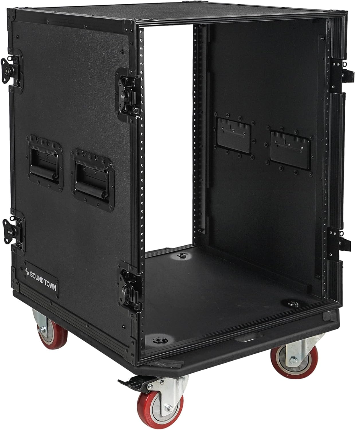Sound Town Black Series 14U PA/DJ Rack/Road Case with 14-Space, All ...