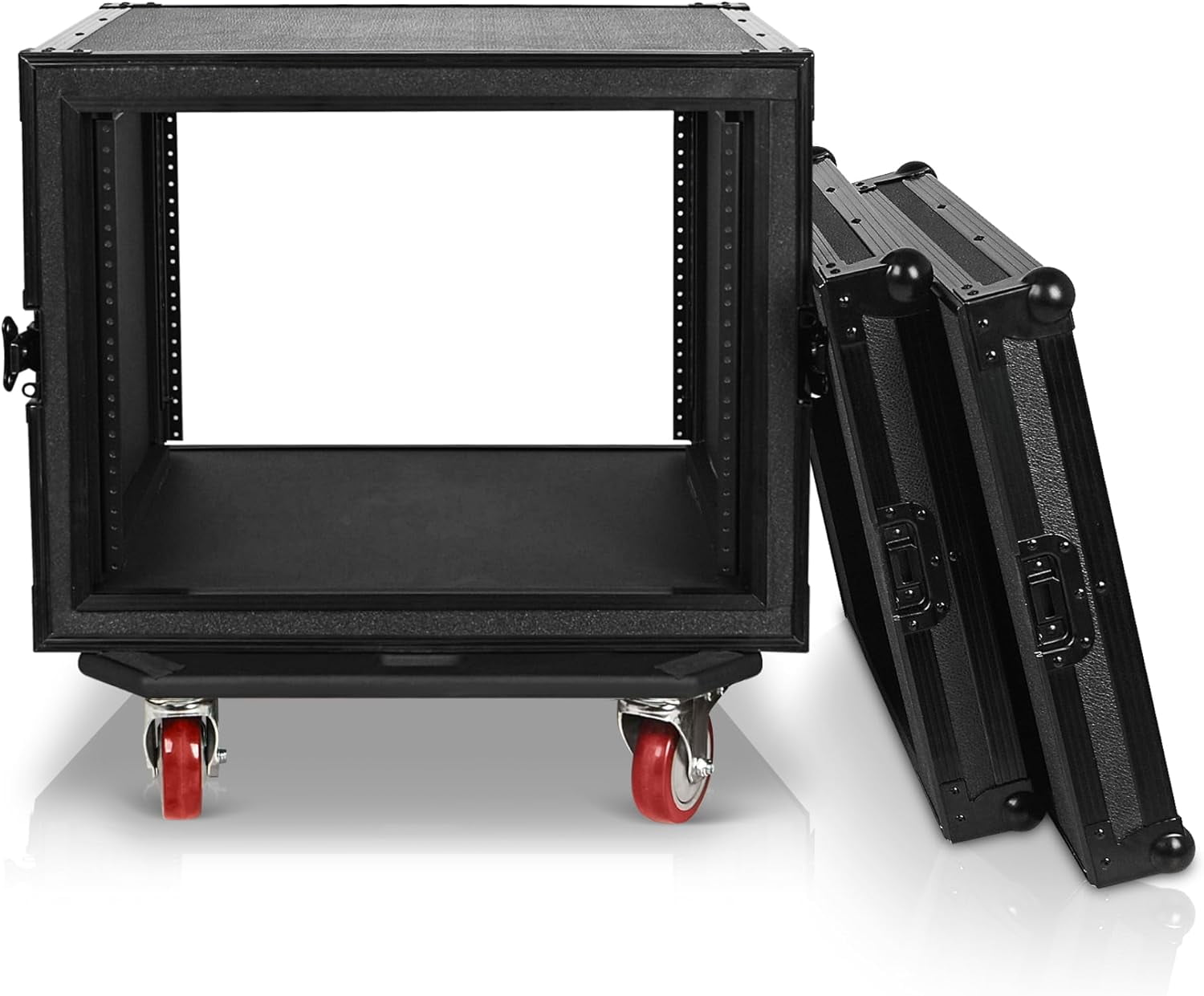 Sound Town Black Series Shock Mount 8U ATA Plywood Rack Case with 21 ...