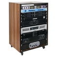 Sound Town DIY 16U Studio Rack with Furniture Grade Walnut Laminate ...