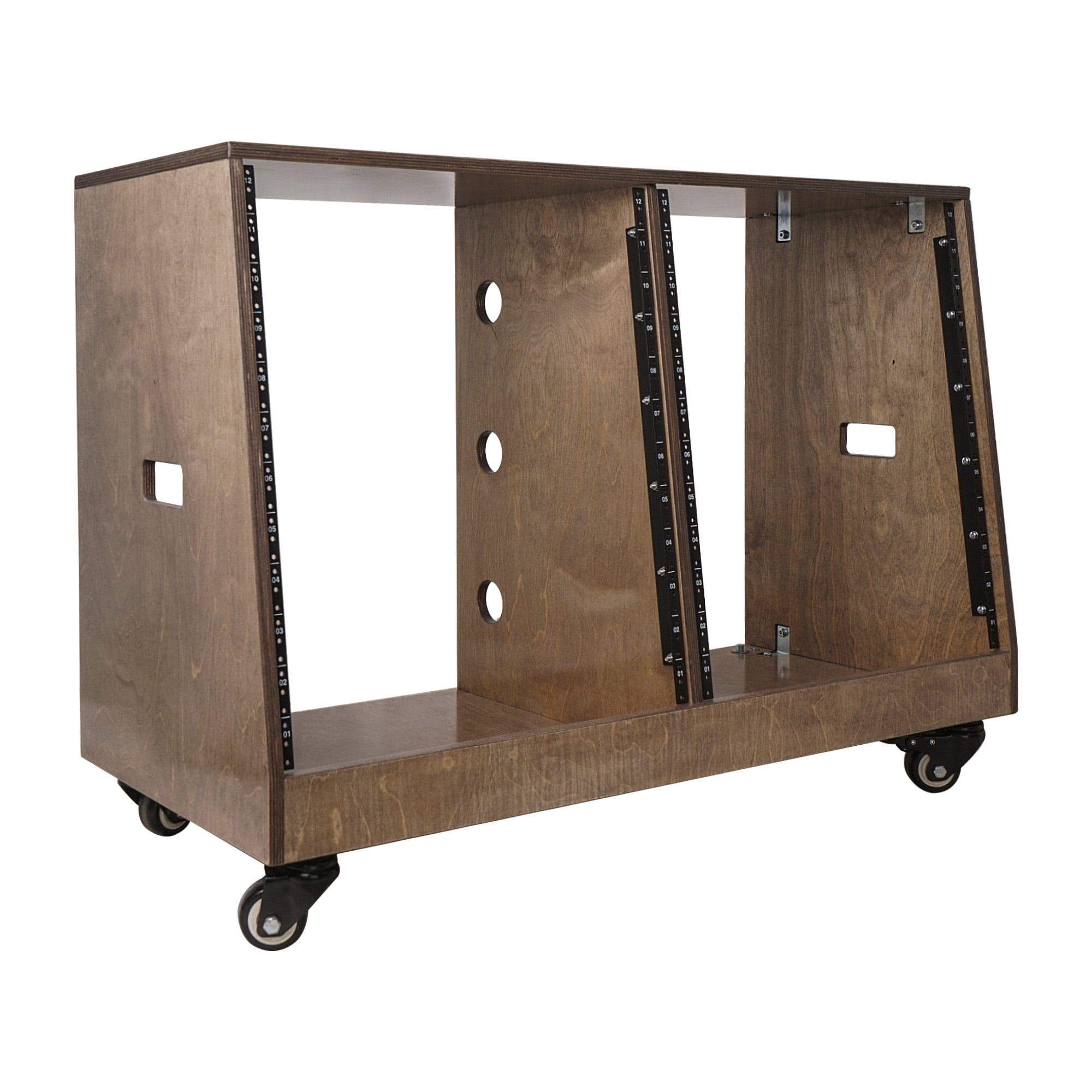 Sound Town DIY 2 x 12U Slanted Studio Rack with Baltic Birch Plywood ...