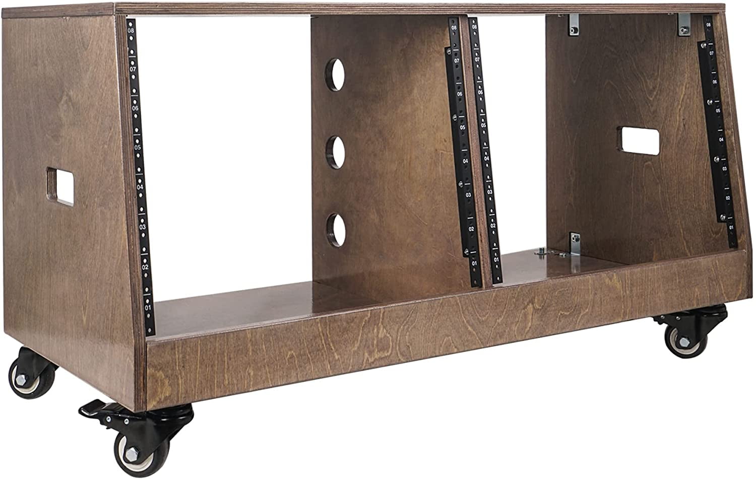 Sound Town DIY 2 x 8U Slanted Studio Rack with Baltic Birch Plywood ...