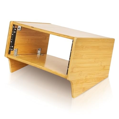 Sound Town DIY 4U Angled Desktop Turret Studio Rack, Solid Carbonized ...