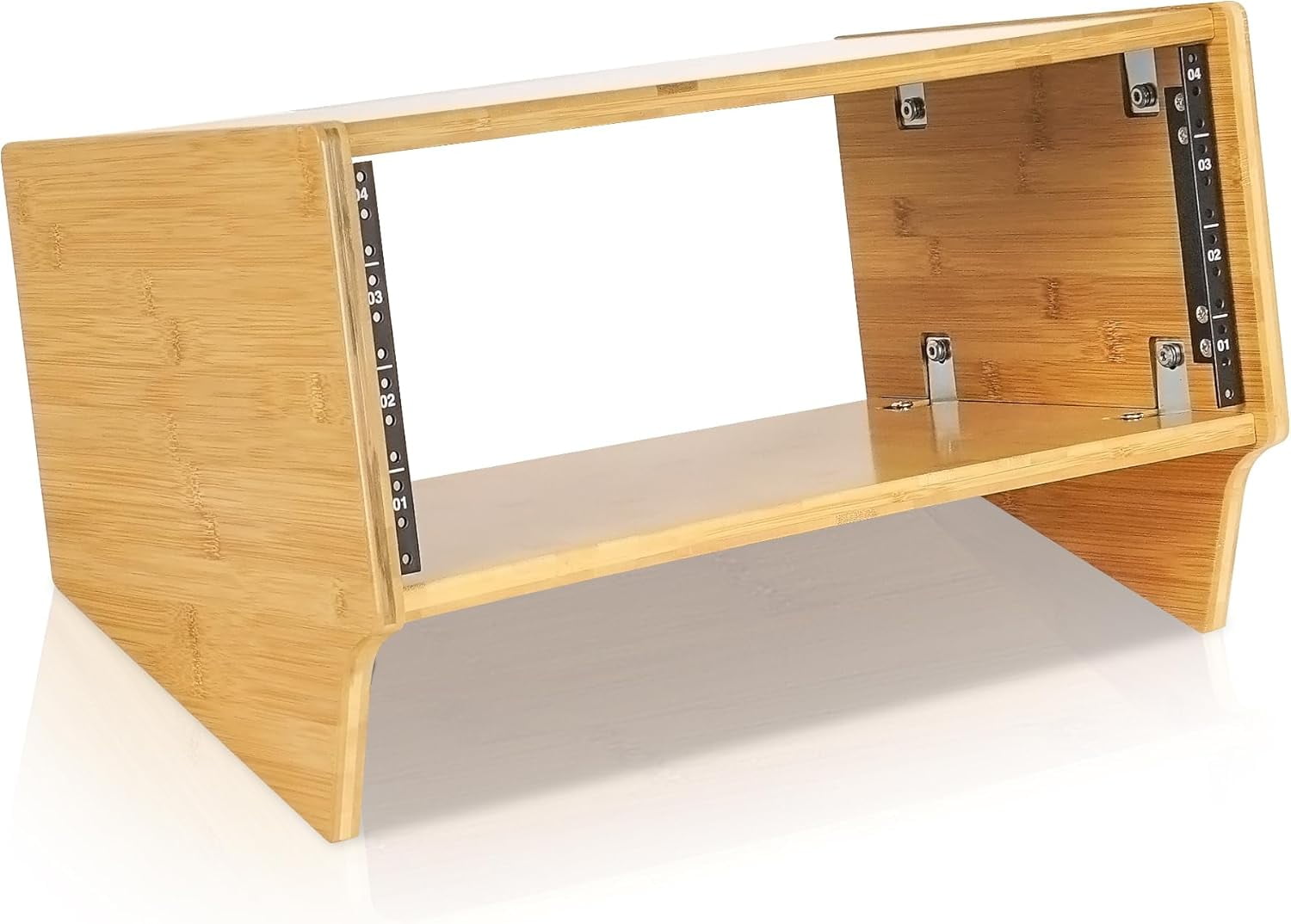 Sound Town DIY 4U Angled Desktop Turret Studio Rack, Solid Carbonized ...