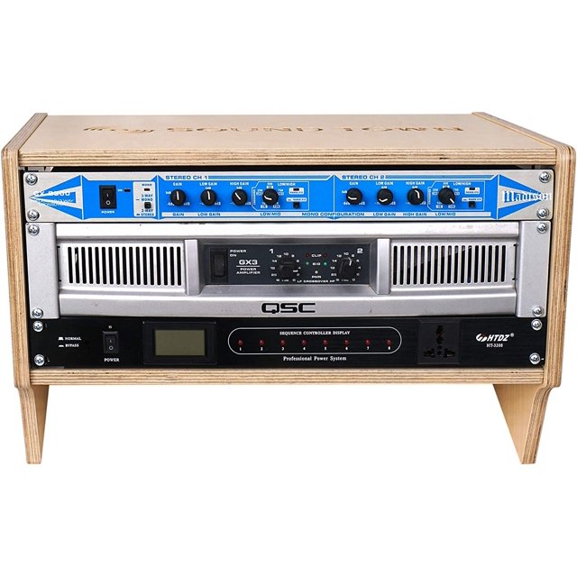 Sound Town DIY 4U Angled Desktop Turret Studio Rack with Baltic Birch ...