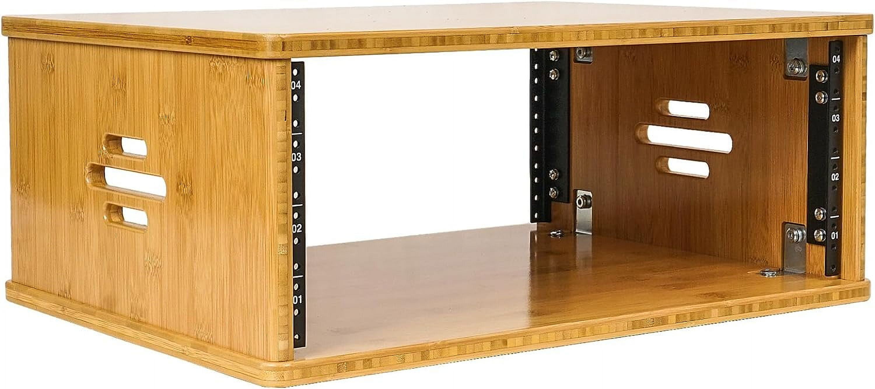 Sound Town DIY 4U Solid Bamboo Studio Rack w/ 14.2" Depth, Ventilation ...