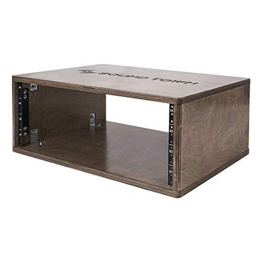 Sound Town DIY 4U Studio Rack with Baltic Birch Plywood, Weathered ...