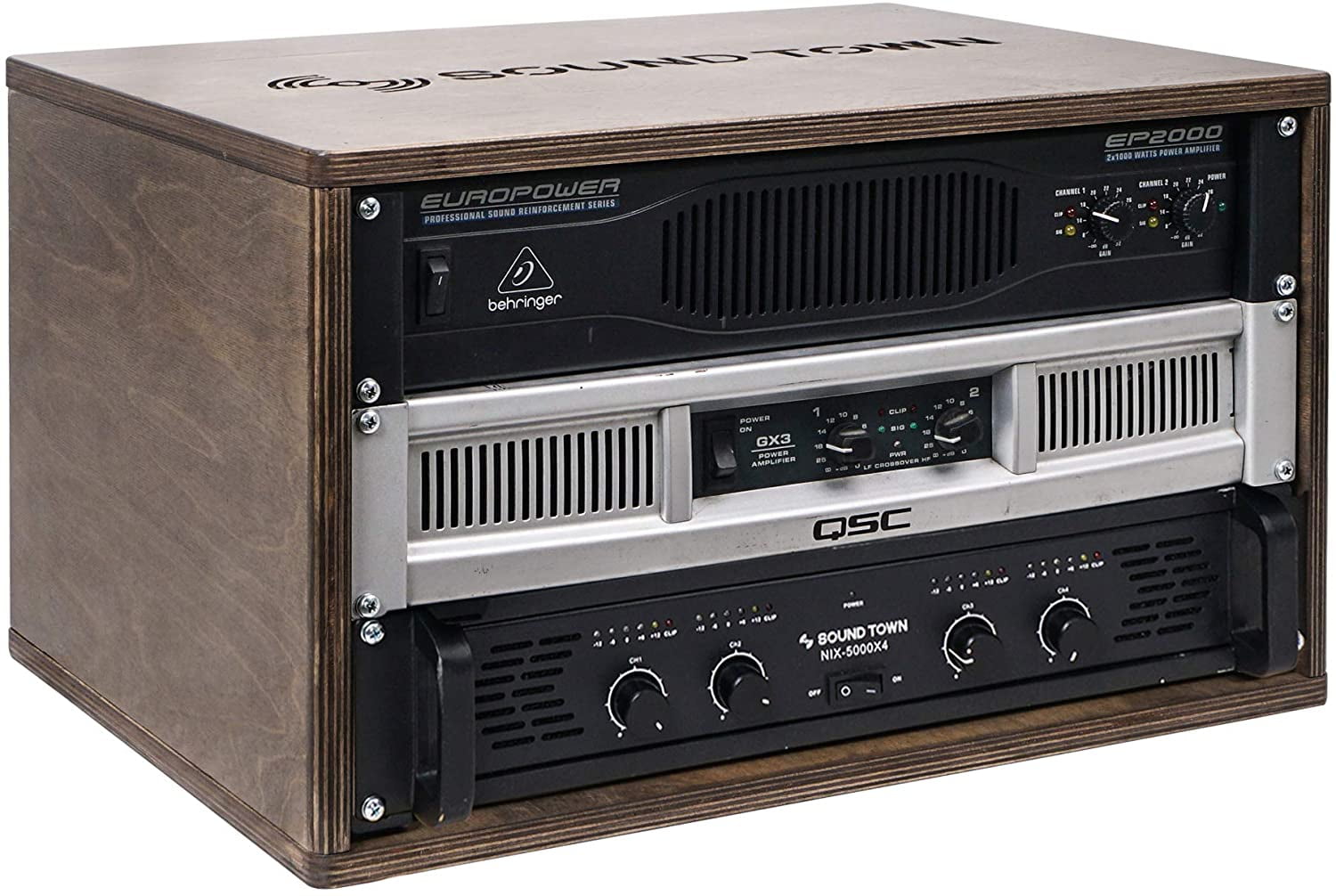 Sound Town DIY 6U Studio Rack with Baltic Birch Plywood, Weathered Grey ...