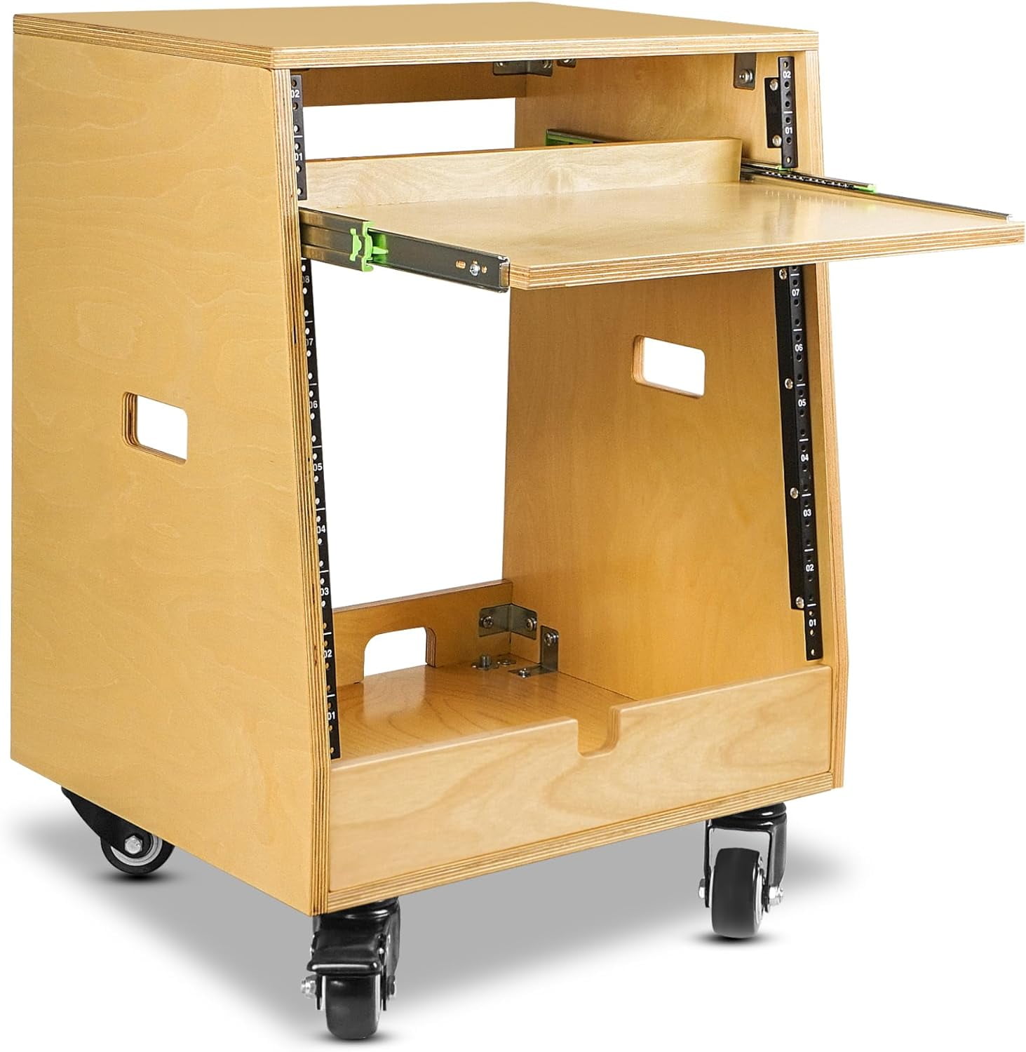 Sound Town DIY Slanted 10U Studio Rack (2U Top + 8U Lower), with 2U ...