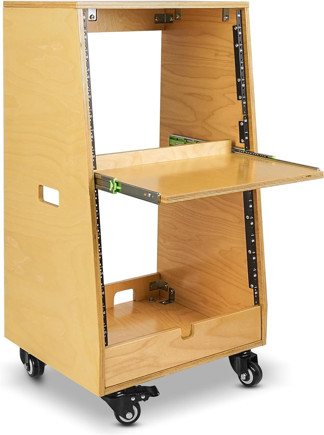 Sound Town DIY Slanted 16U Studio Rack (8U Top + 8U Lower), with 2U ...