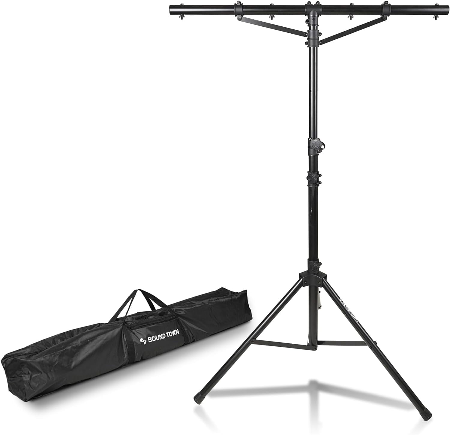 Sound Town DJ Lighting Stand, Height Adjustable, 9 ft Tall, with T-Bar ...