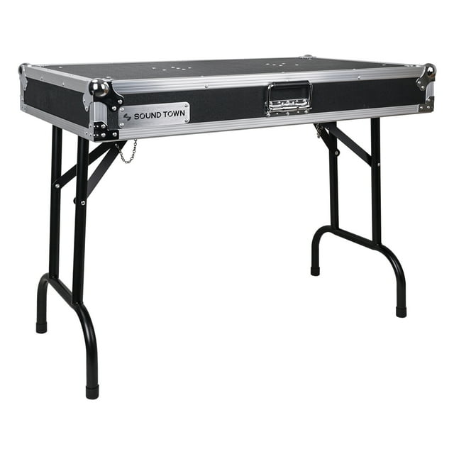 Sound Town Professional Portable DJ Table, 36-inch x 21-inch, Plywood ...
