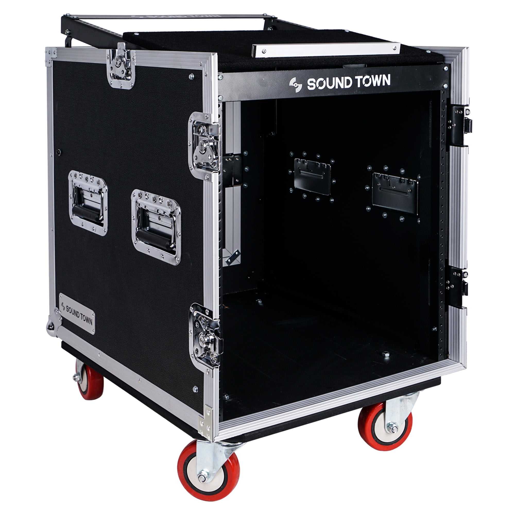 Sound Town 12U Pro Audio Mixer PA DJ Rack/Road Case with Wheels, STMR ...