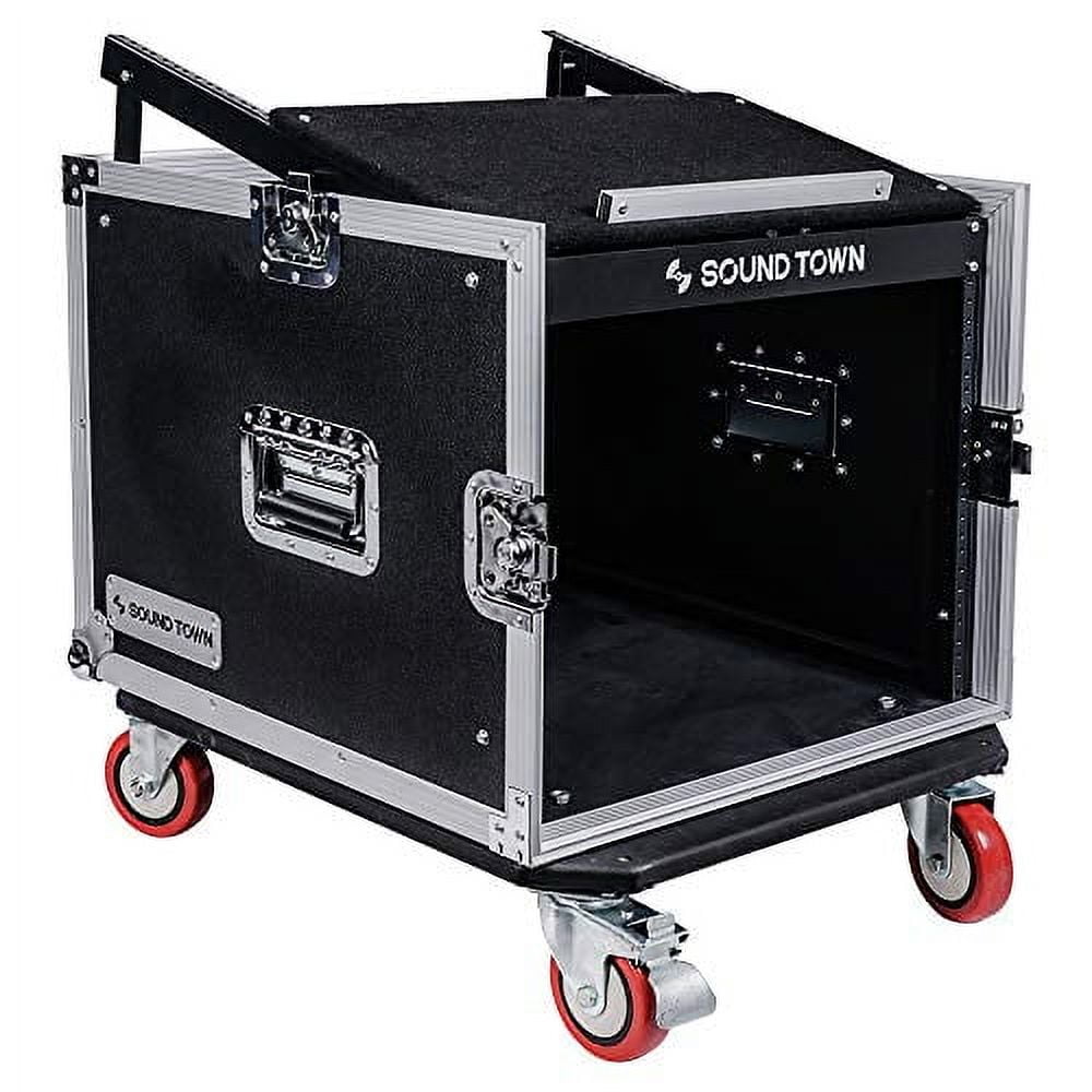Sound Town Enhanced Thickness 1/2 (12mm) Plywood 8U Audio Rack/Road ATA ...