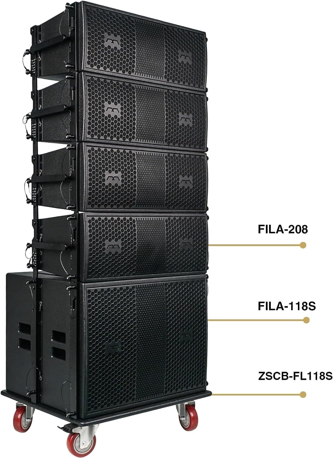 Sound Town FILA Speaker System with Subwoofer, Black, 8" - Walmart.com