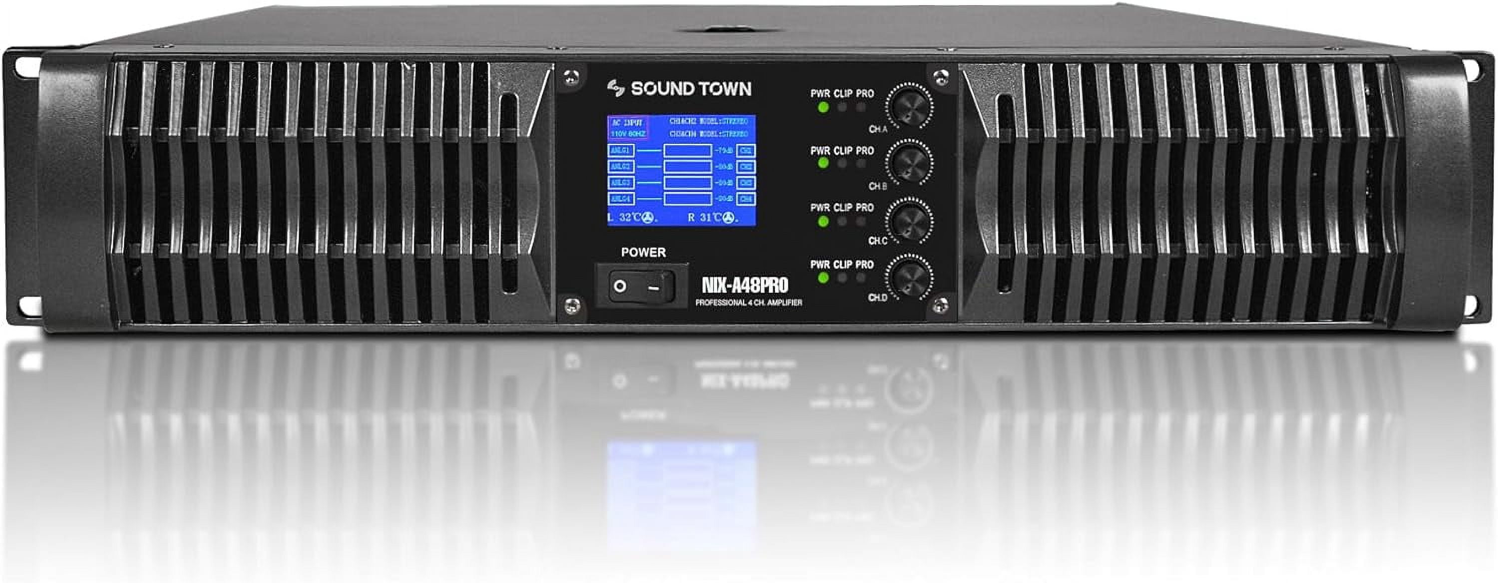 Sound Town High-Power Class-AB 4-Channel PA DJ Power Amplifier 4 x ...